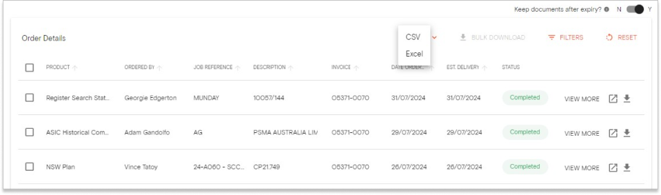 How to export invoices in CSV or Excel format | Landchecker