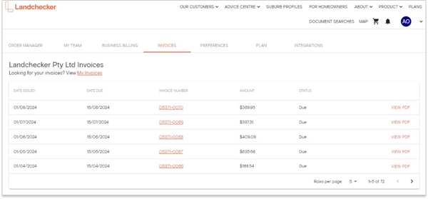How to export invoices in CSV or Excel format | Landchecker