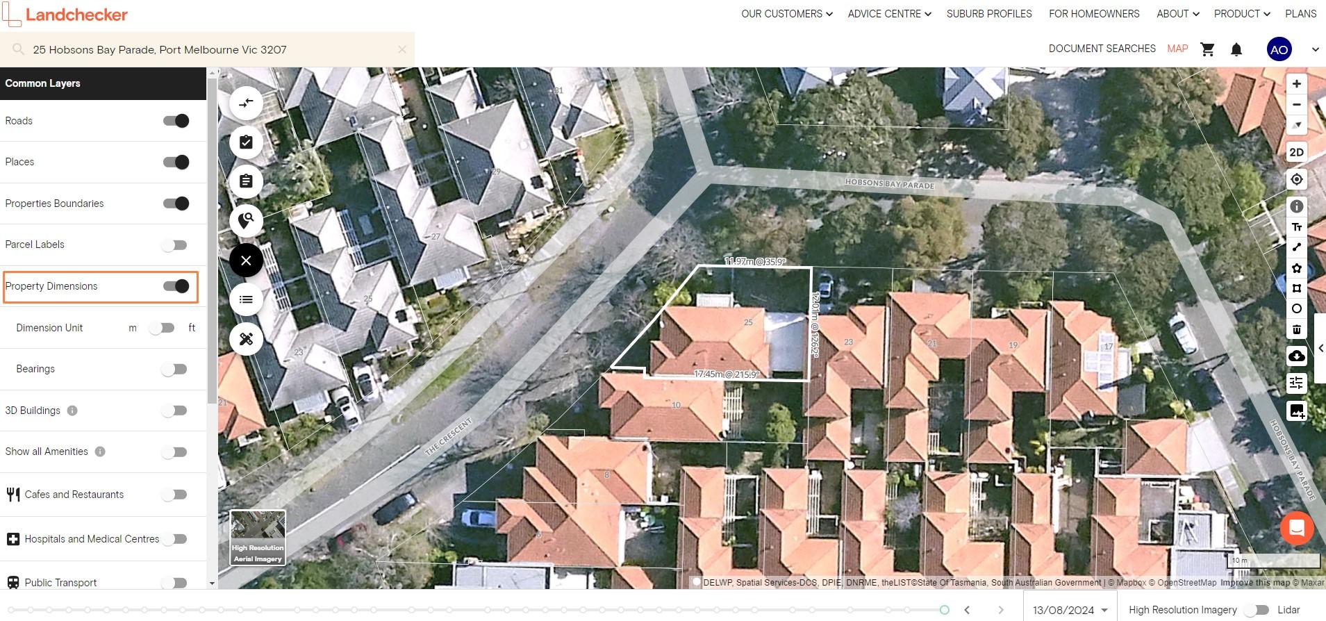 How to turn on property boundaries | Landchecker