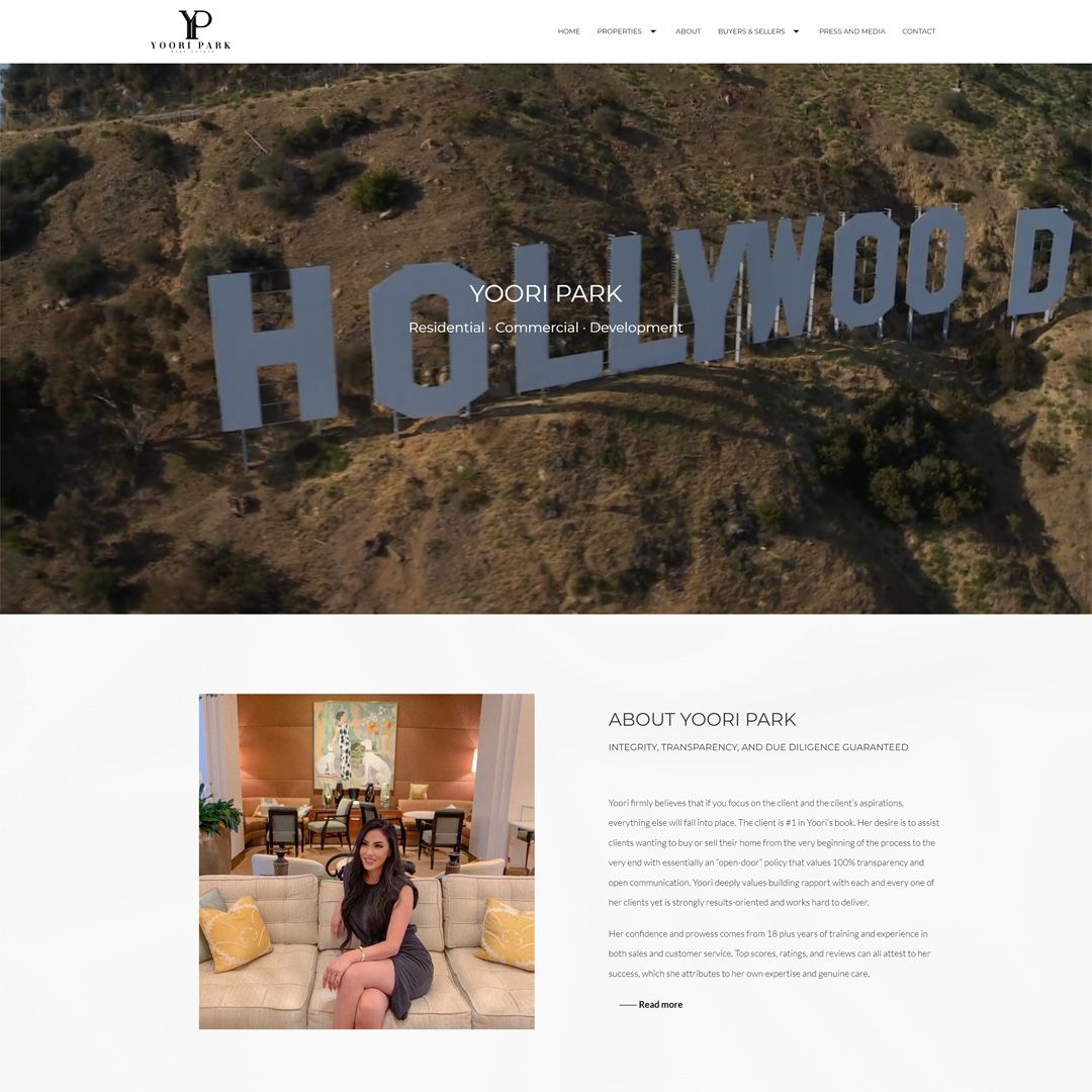 Yoori Park Luxury Real Estate Web design by Hungry Ram