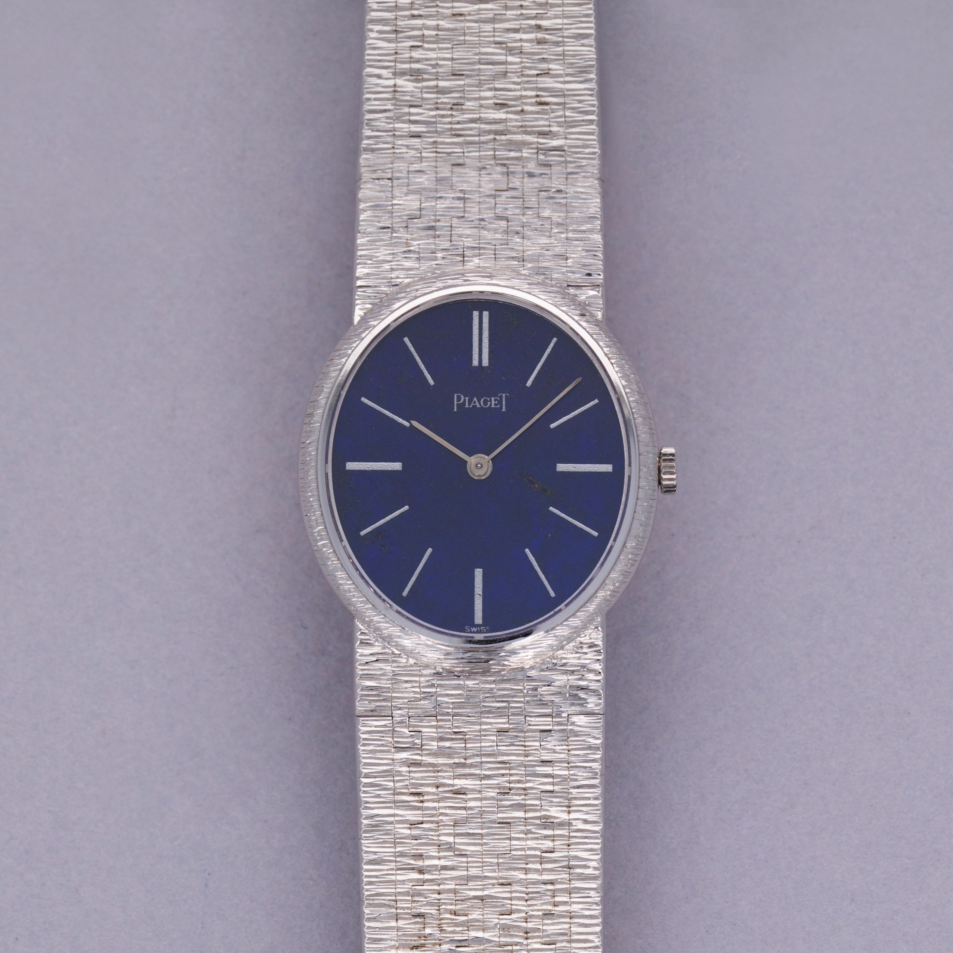 Piaget Manual Wind 9822A6 Lapis Lazuli Dial 18k WG | Auctions | Loupe This