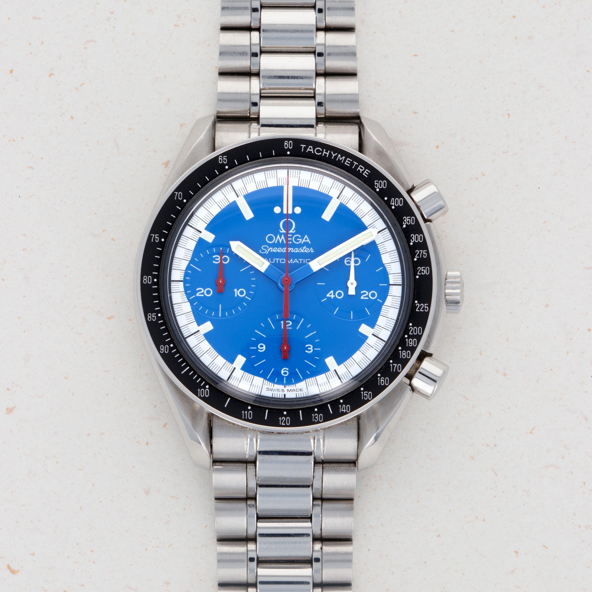 Omega Speedmaster Blue Racing Dial 3510.81 | Auctions | Loupe This