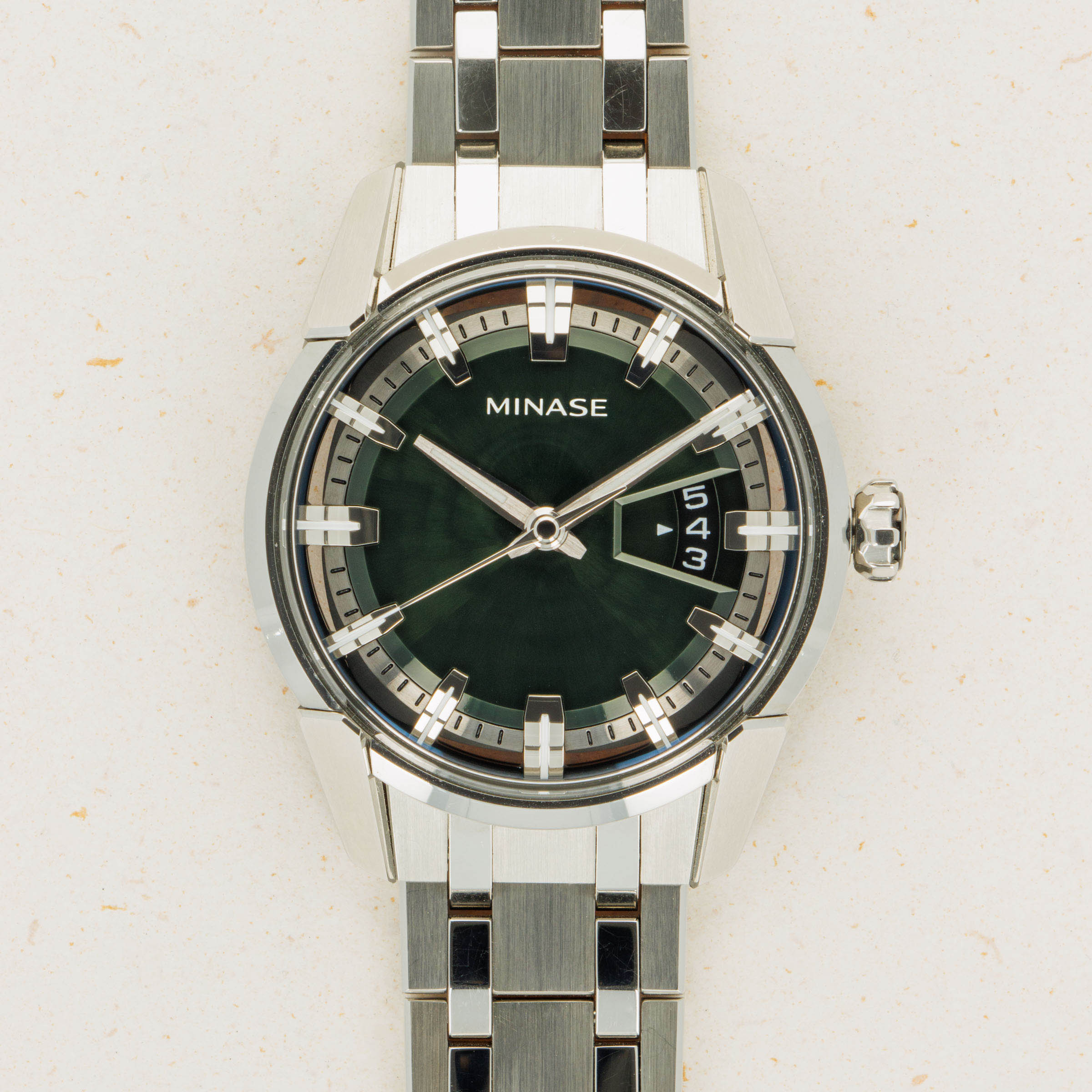 Minase Divido VM04-R04SD Green Dial Steel Bracelet | Auctions | Loupe This