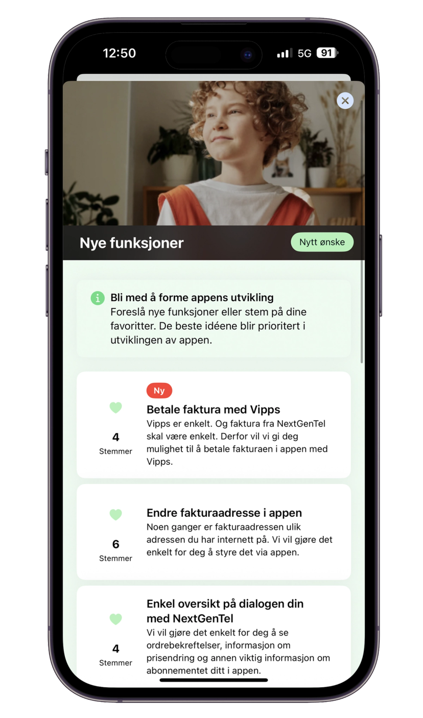 MinSide-appen | NextGenTel