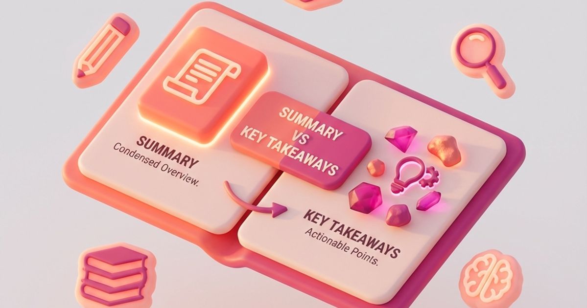 Summary vs Key Takeaways: Understanding the Difference and When to Use ...