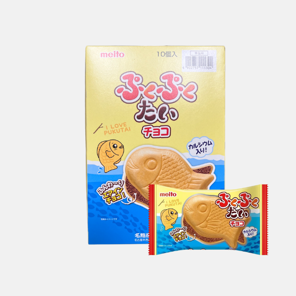 momogo - MEITO Pukupuku Chocolate Filled Fish Shaped Monaka Wafer 16.5g