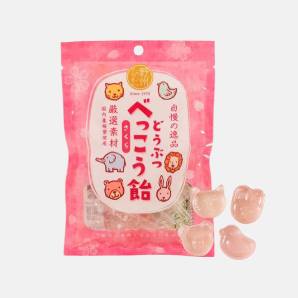 momogo - YASHU Bekko Animal Shaped Candy Cherry Blossom 65g