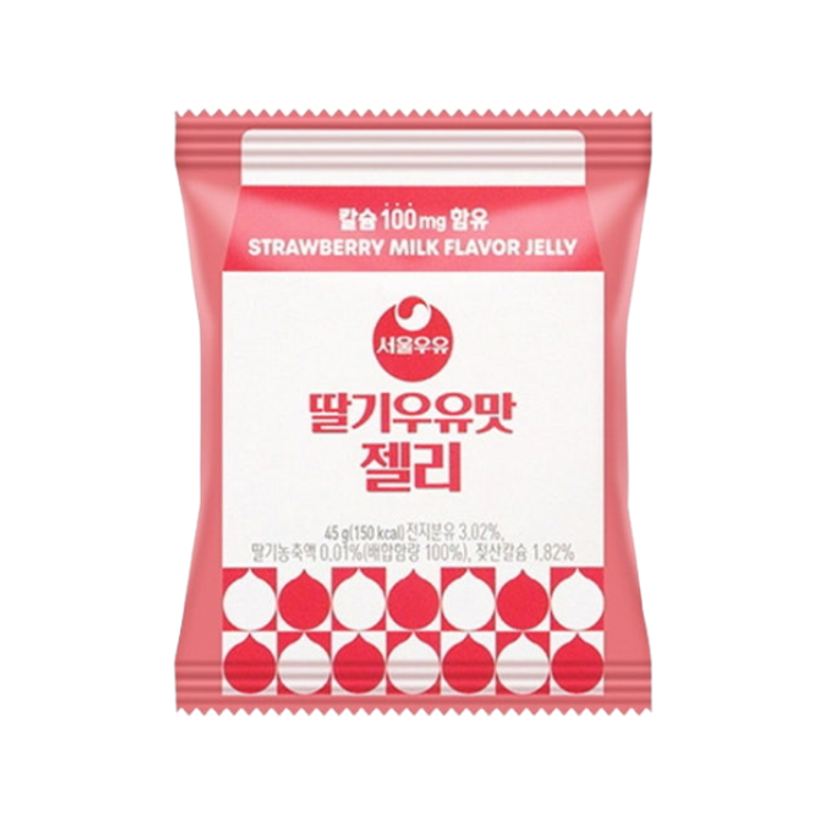 momogo - SEOUL MILK Strawberry Milk Flavor Jelly 45g