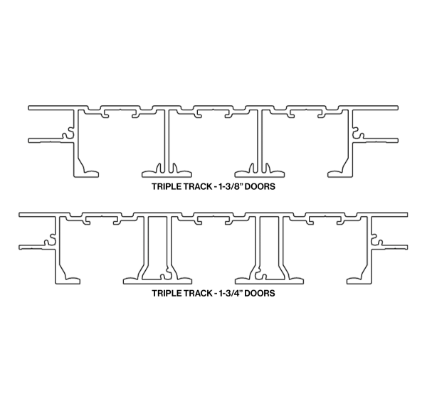Full Height Ceiling Mount Track - Triple | CS Cavity Sliders USA