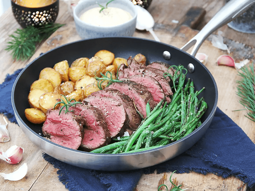 Oxfilé med ugnsrostad potatis och bearnaisesås - Cervera