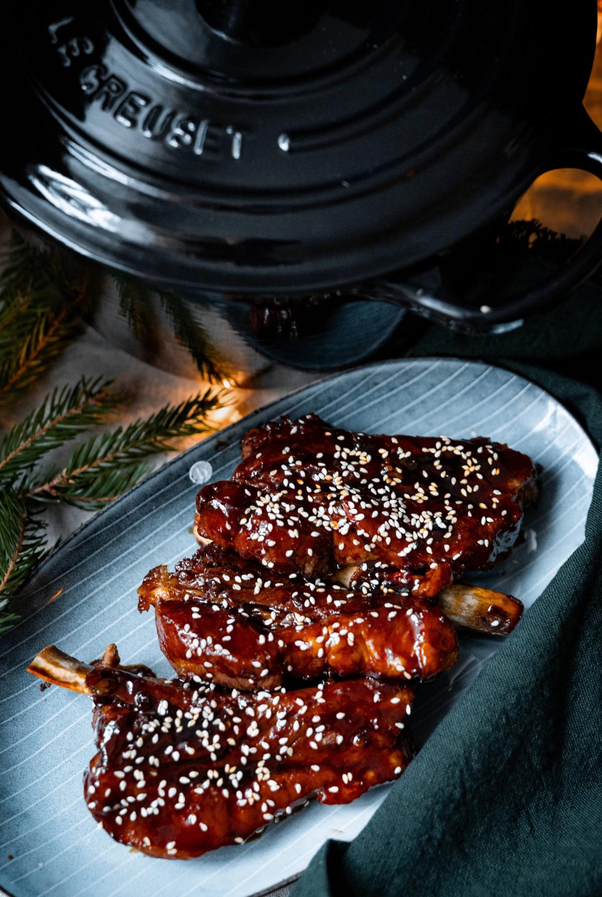 Sticky asian Christmas ribs - Cervera