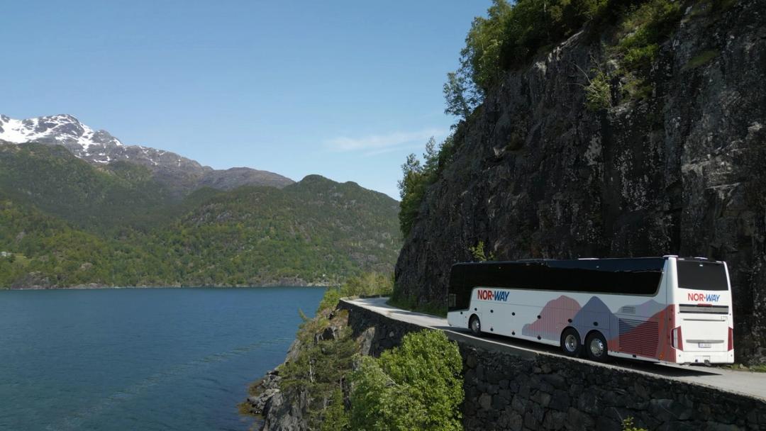 Scenic bus rides in the mountains and by the fjords