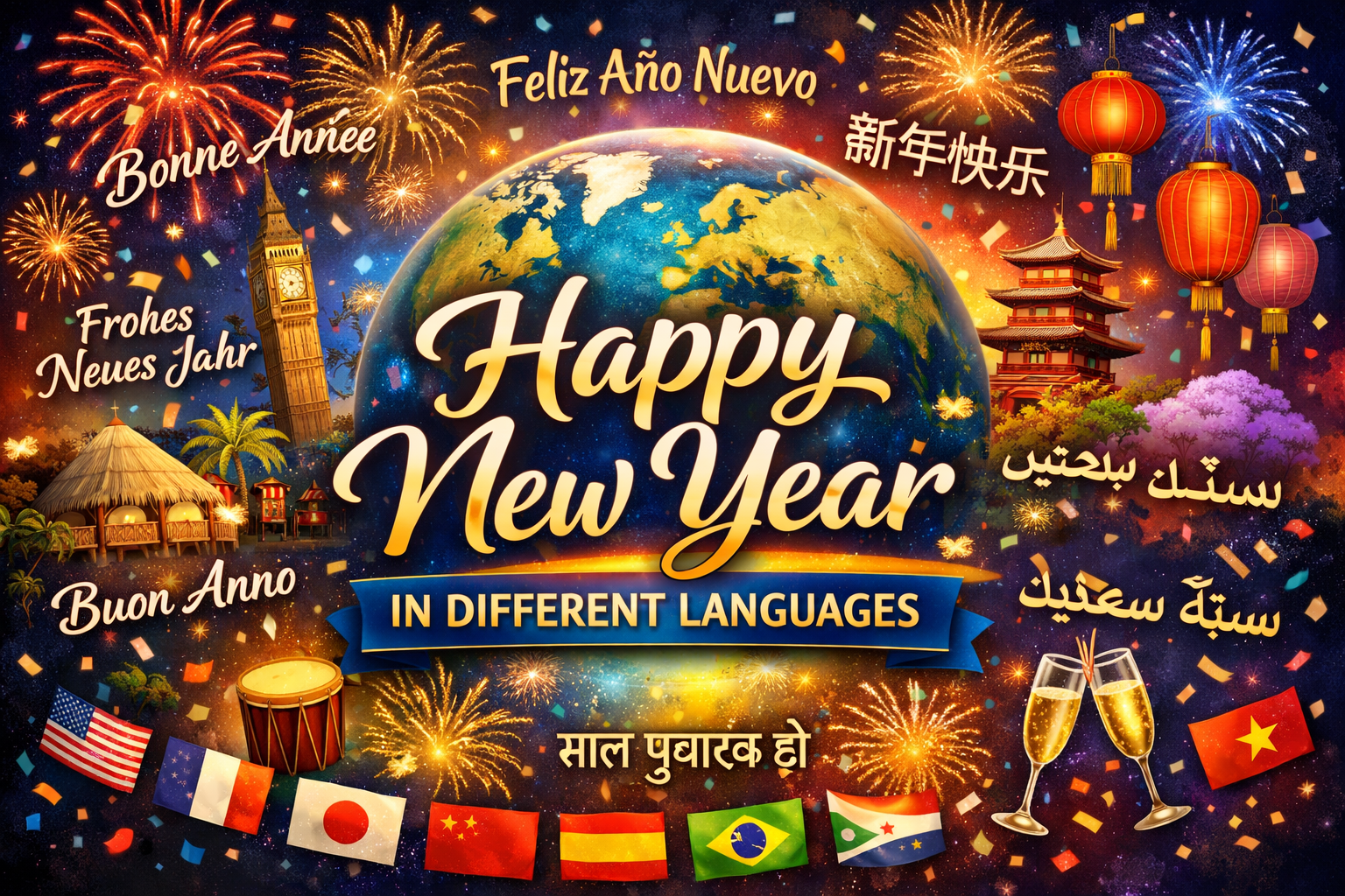 80+ Ways Happy New Year in Different Languages to Say It