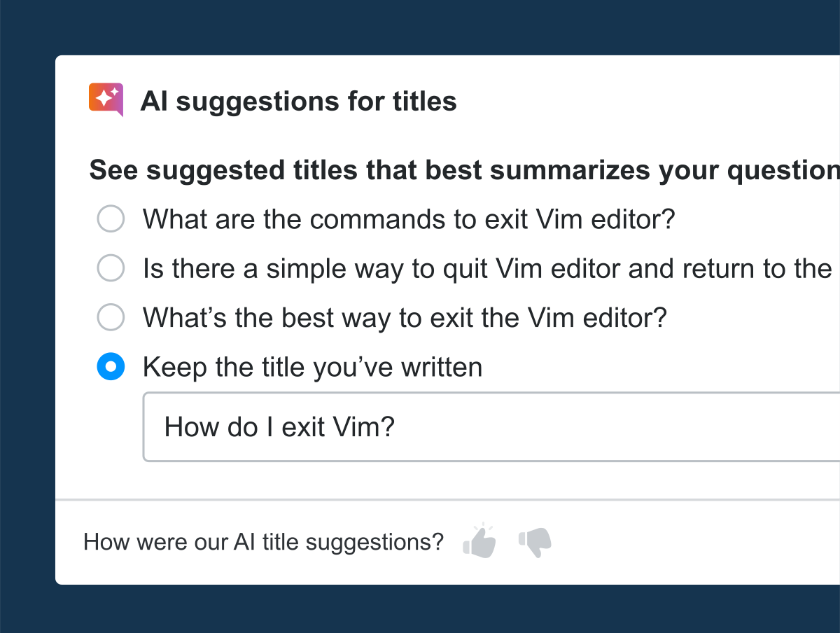 Title Suggestions - Stack Overflow