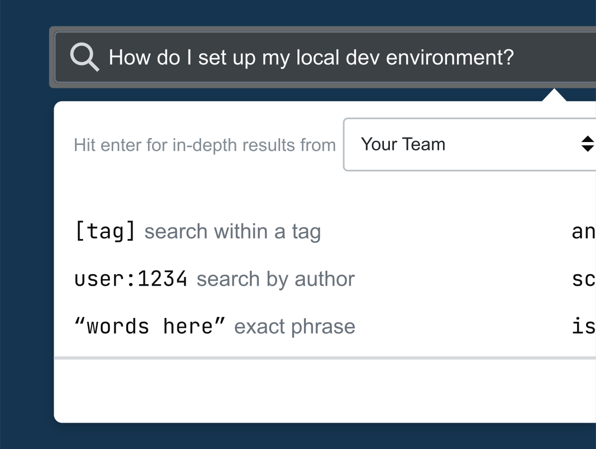 Enhanced Search on Stack Overflow for Teams - Stack Overflow