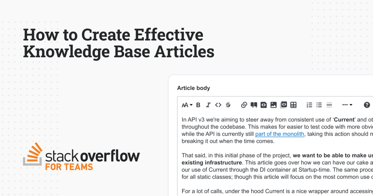 How to create effective knowledge base articles - Stack Overflow