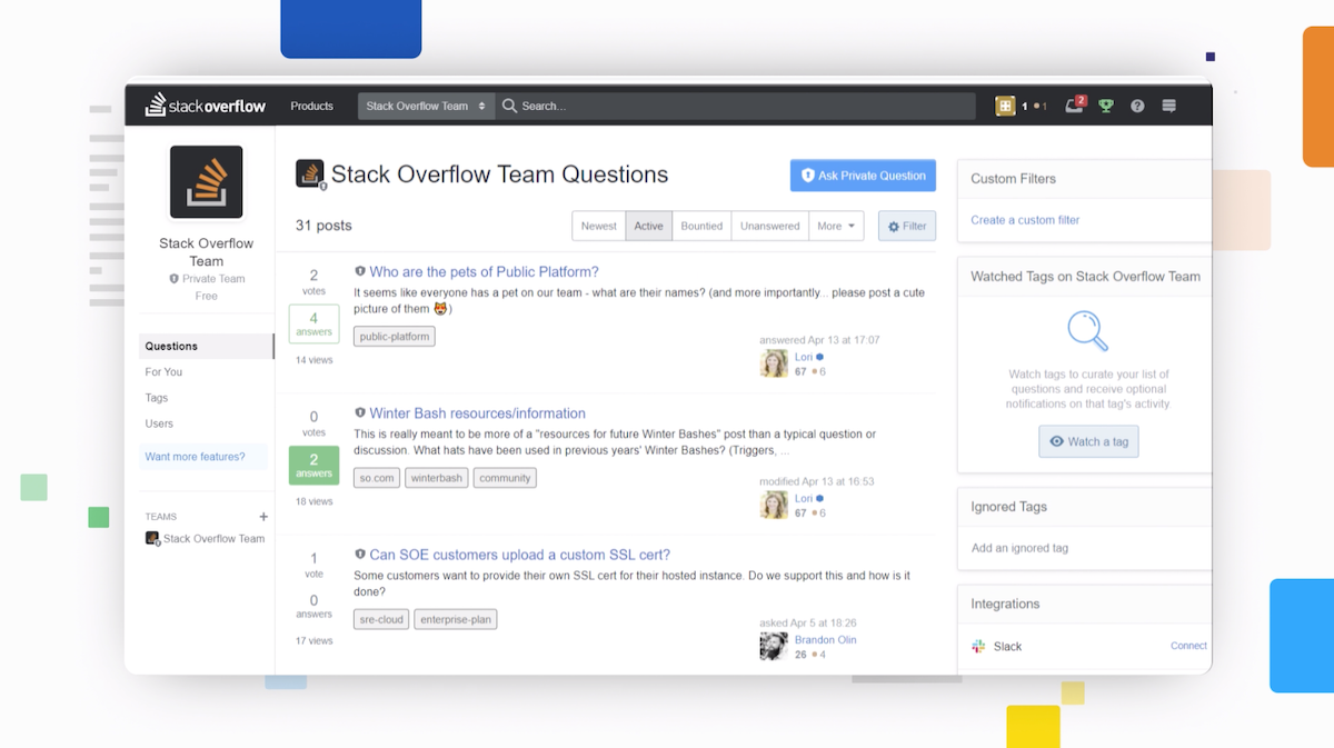 Build your community – We already use Stack Overflow's public site. Why ...