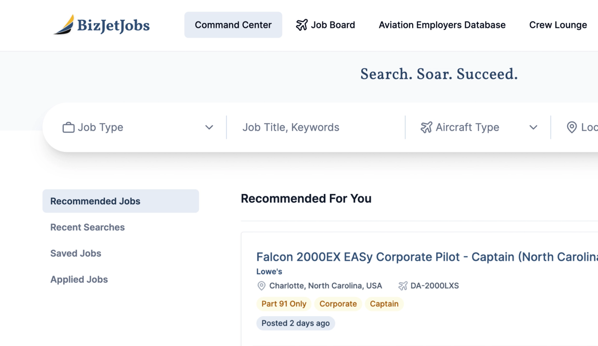 Corporate Pilot Jobs | Contract & Full-Time | BizJetJobs.com