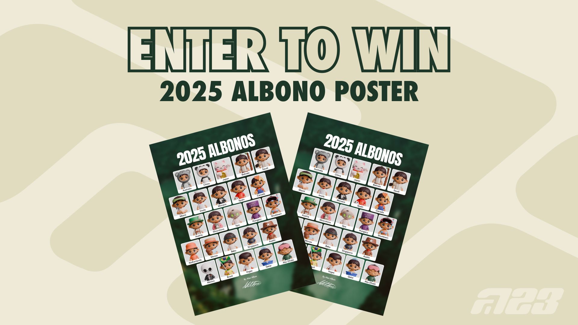 Win a special edition 2025 Albonos poster! | Alex Albon