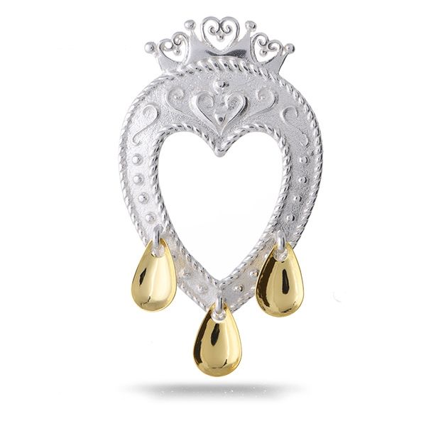 Barnesølje, Krone i Sølv Med Forgylte Løv (61072)