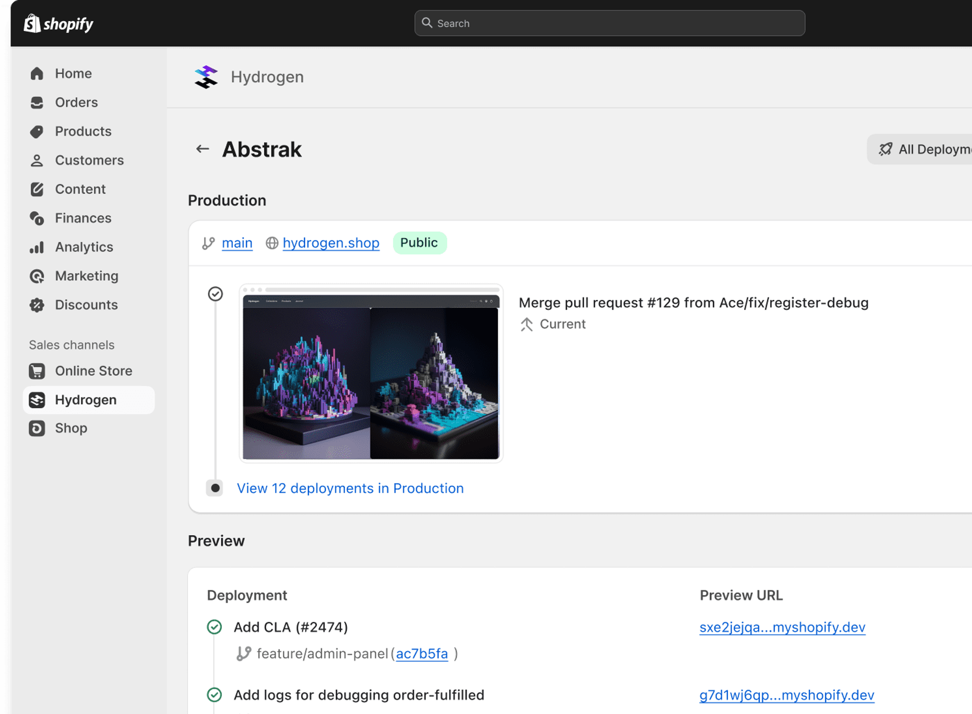 Shopify Hydrogen Development Agency