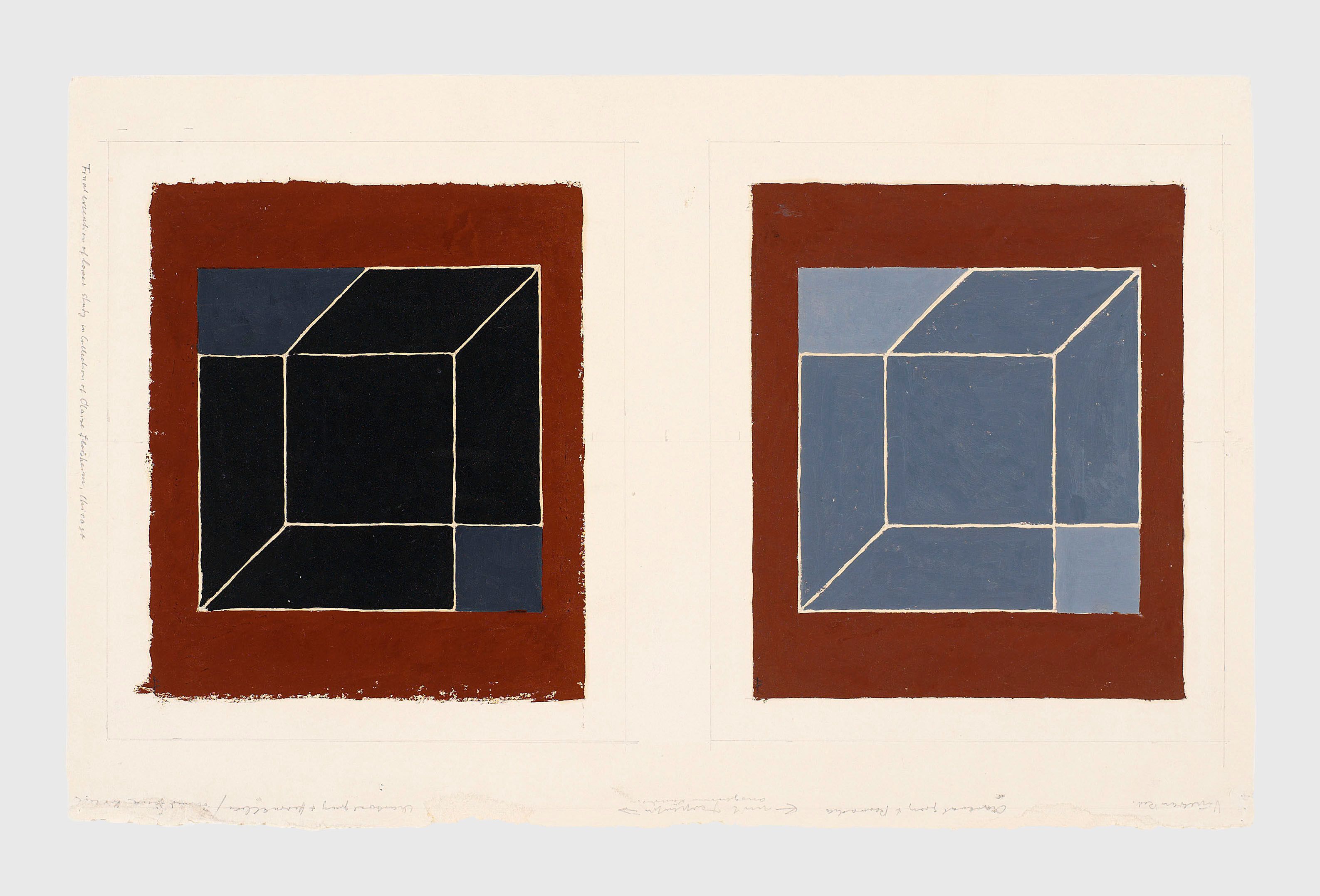 Josef Albers: Two (2) Studies for Abstractions, including Solid and ...