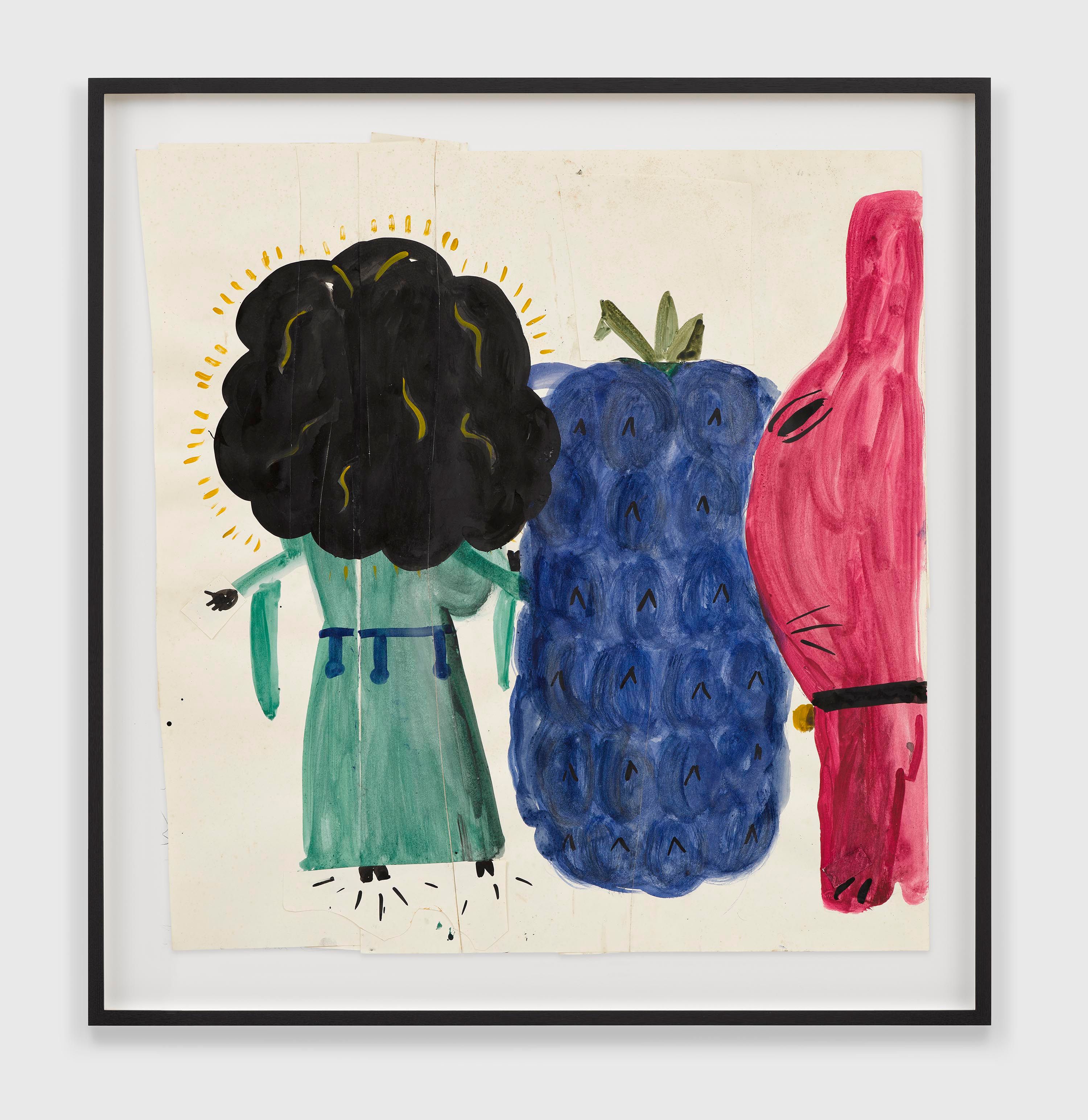 Rose Wylie: Hair, Fruit and Chocolate Rabbit (Queen of Sheba and 2 ...