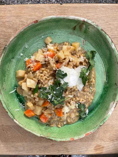 Bygotto med øl, rødder og løg