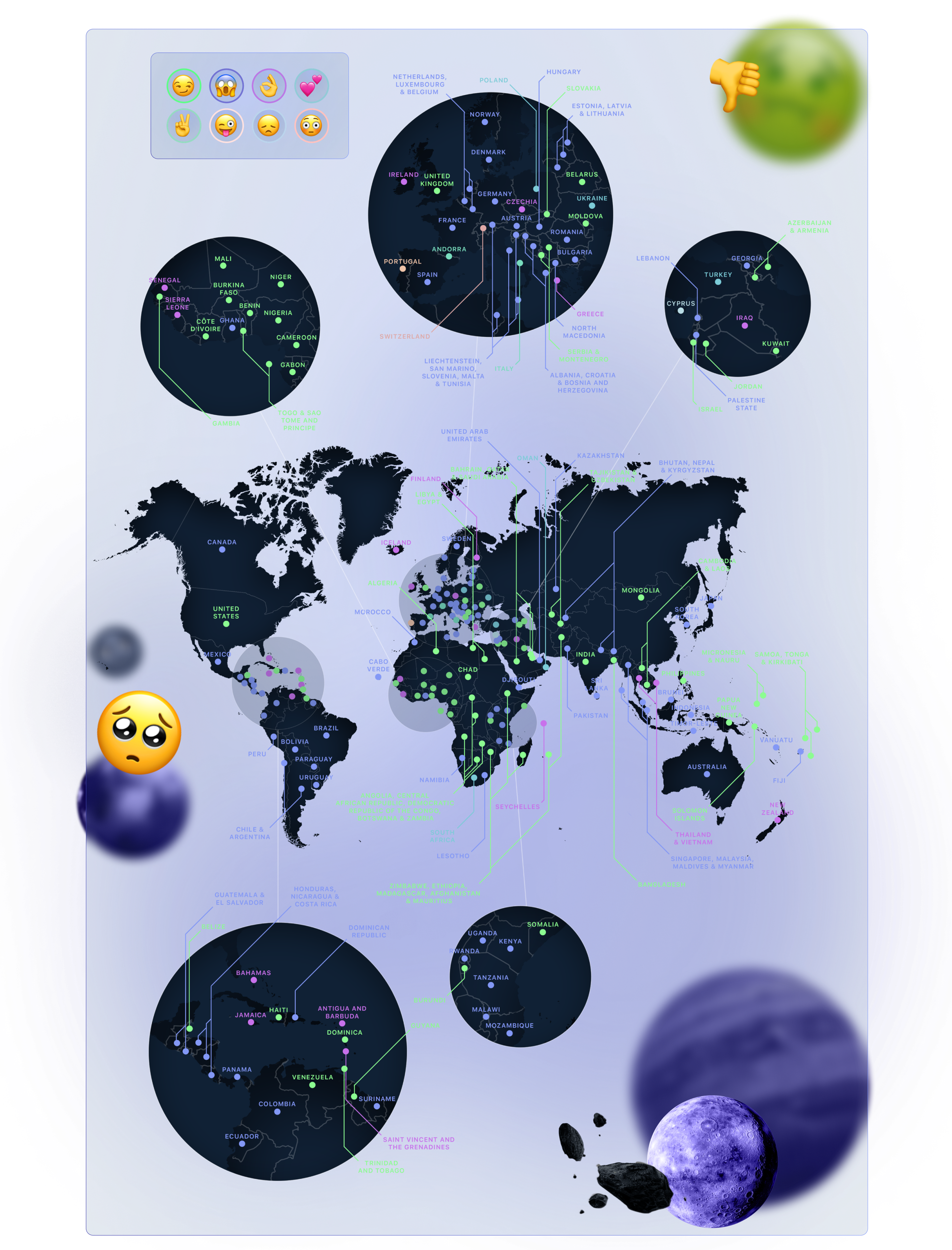 Which emojis are going extinct? | World map infographic