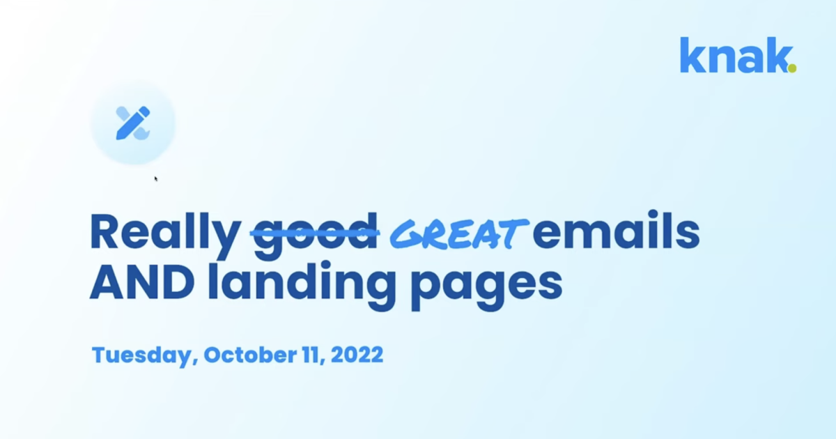 Really great emails AND landing pages | Knak