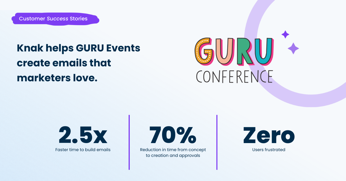 Knak helps GURU Events create emails that marketers love | Knak