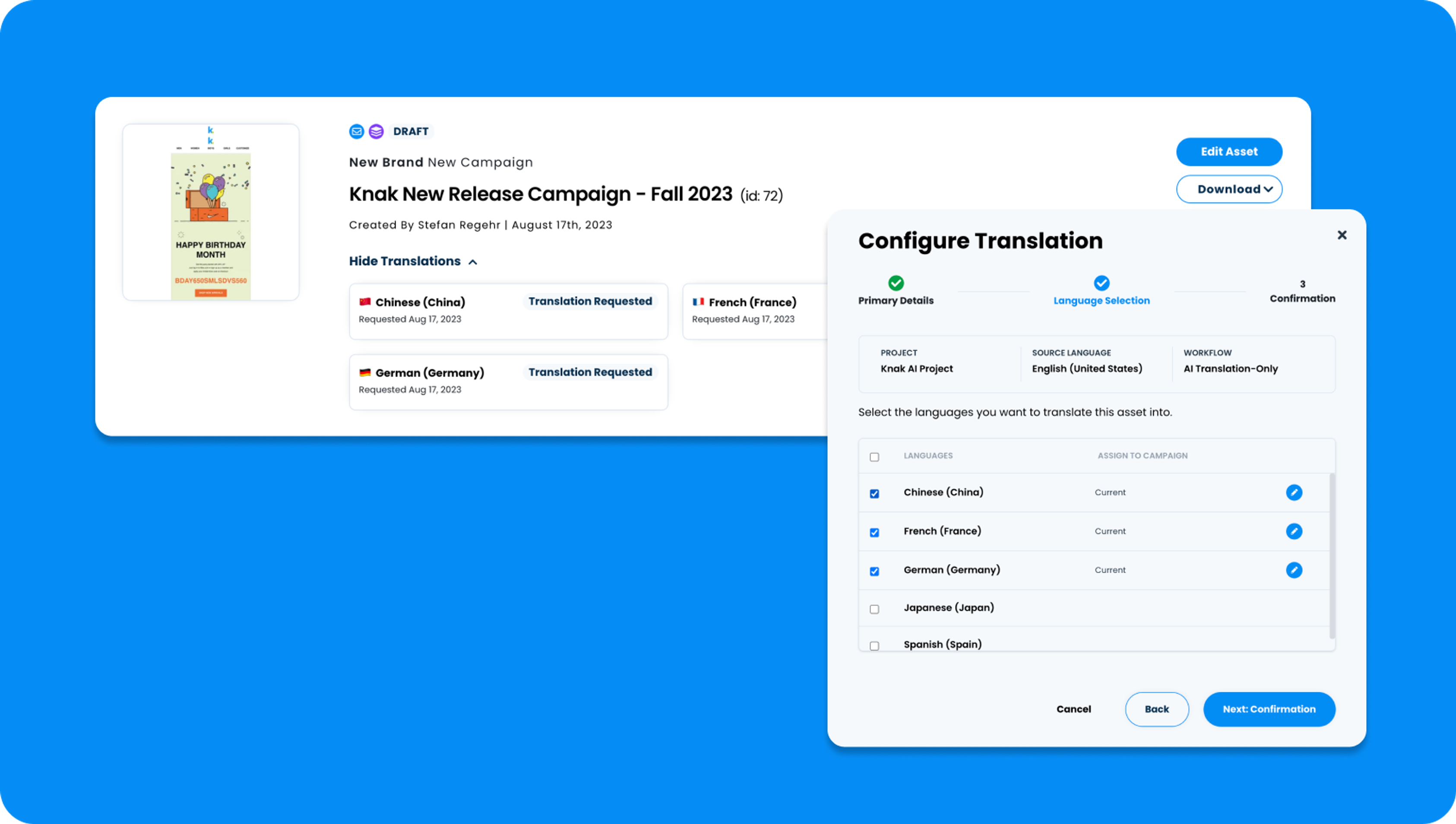 Knak + TransPerfect | Knak Integrations