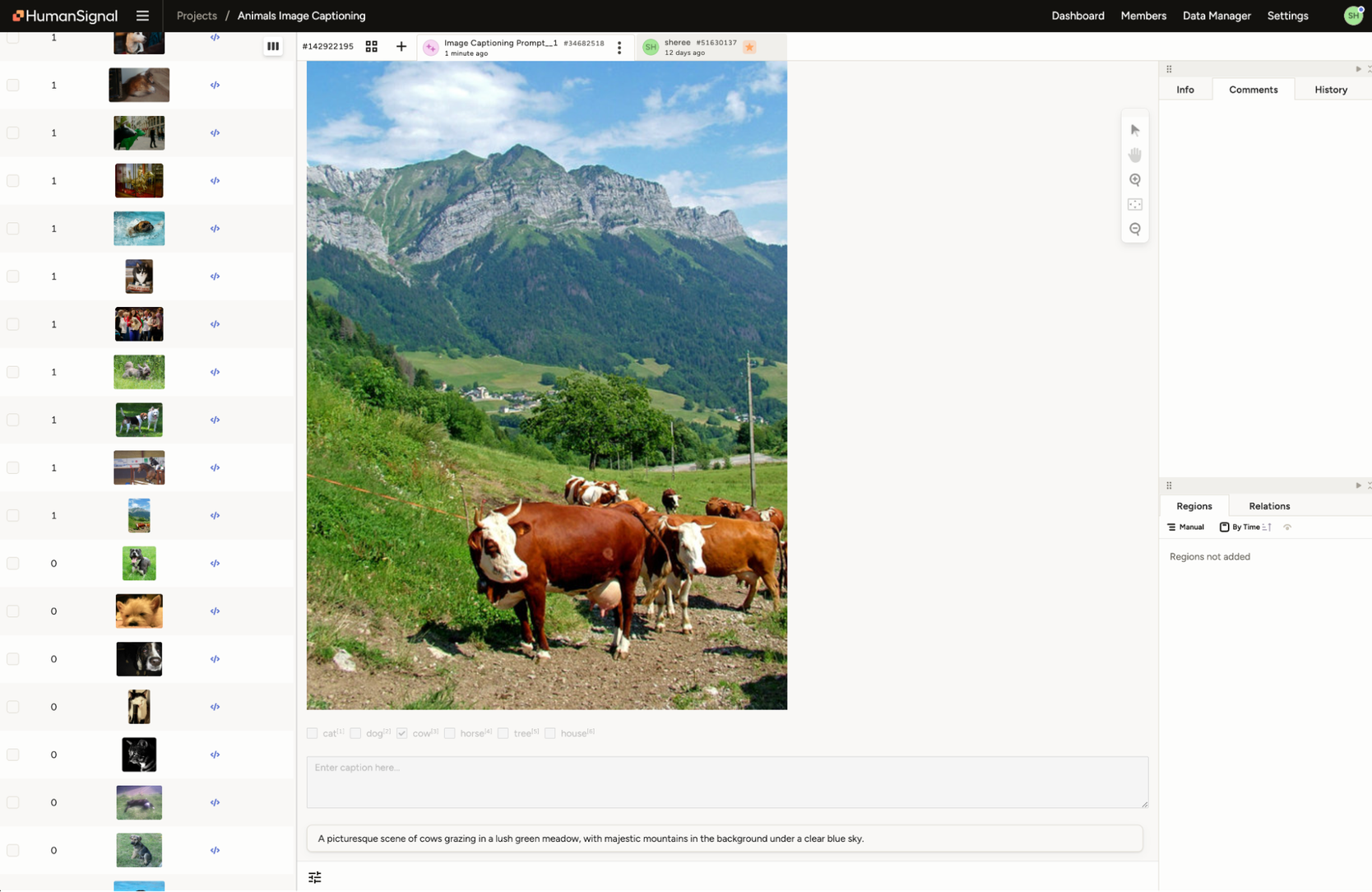 Pre-Label Image Captions with Label Studio Prompts | HumanSignal