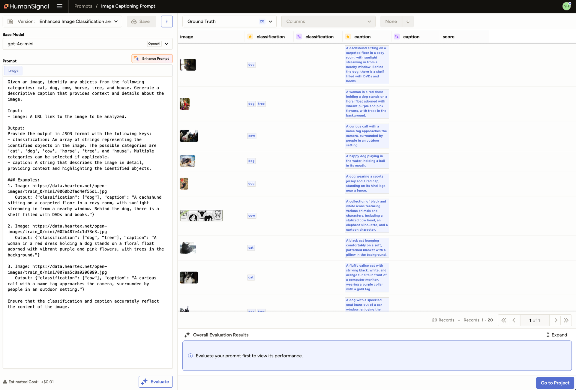 Pre-Label Image Captions with Label Studio Prompts | HumanSignal