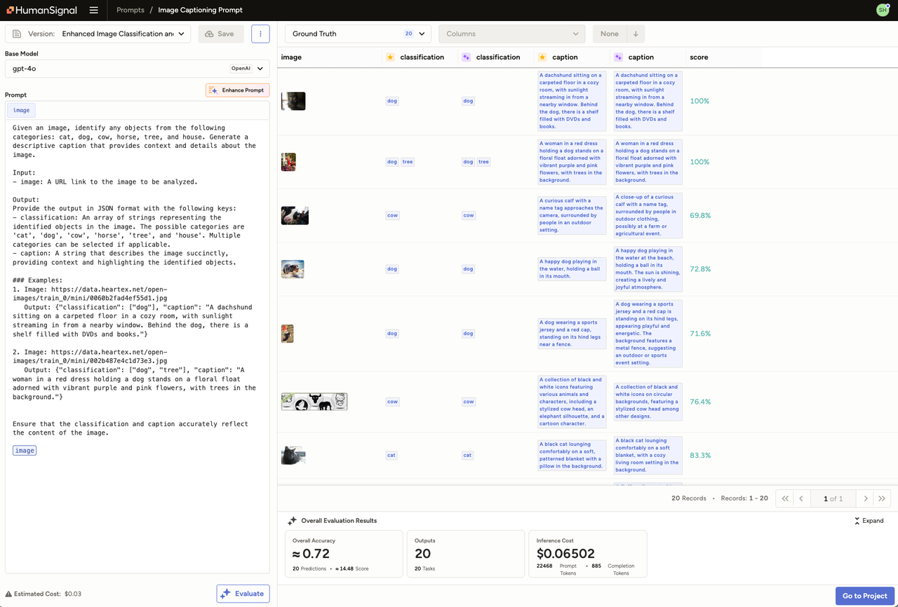 Pre-Label Image Captions with Label Studio Prompts | HumanSignal