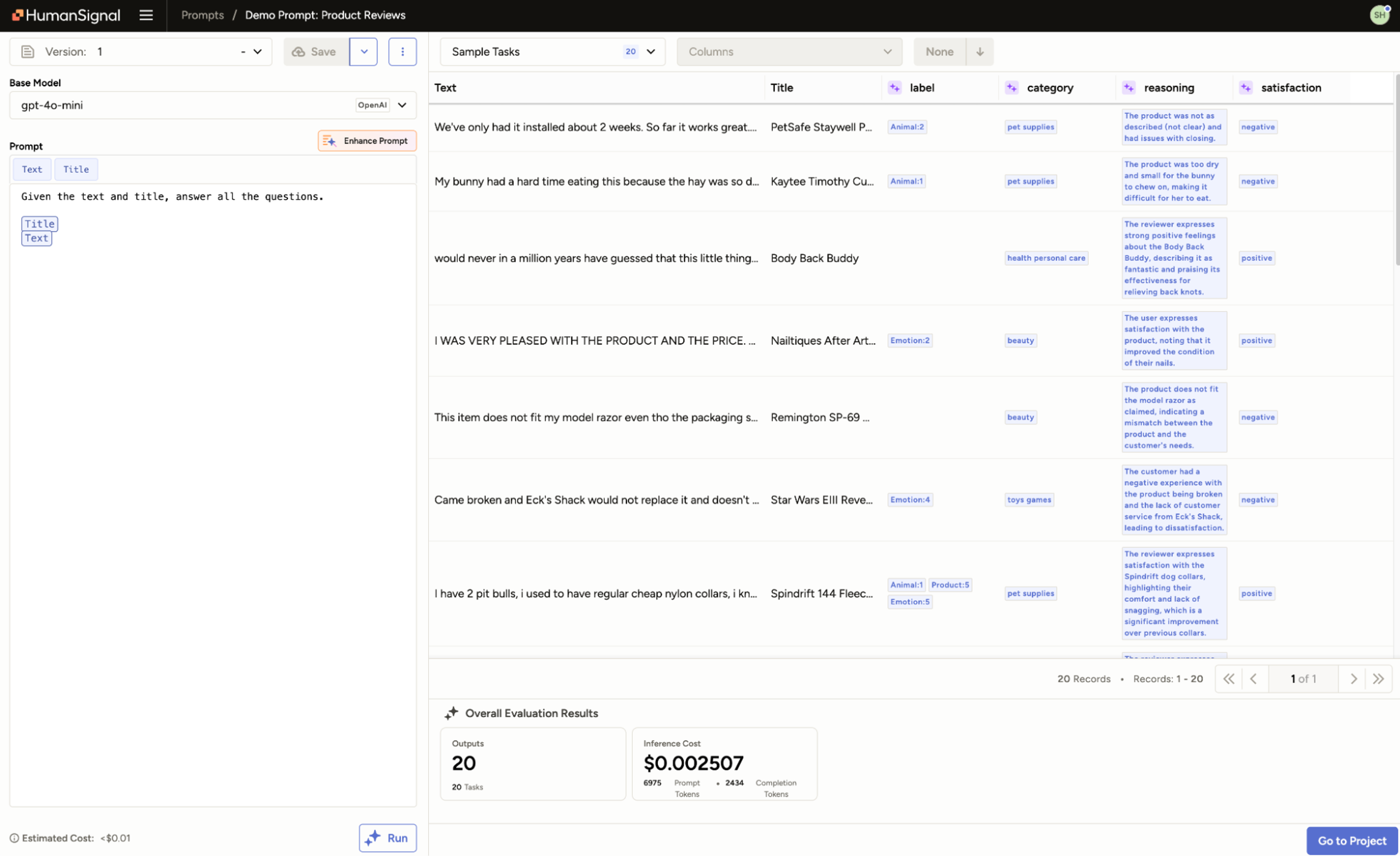 NLP Autolabeling with Label Studio Prompts | HumanSignal