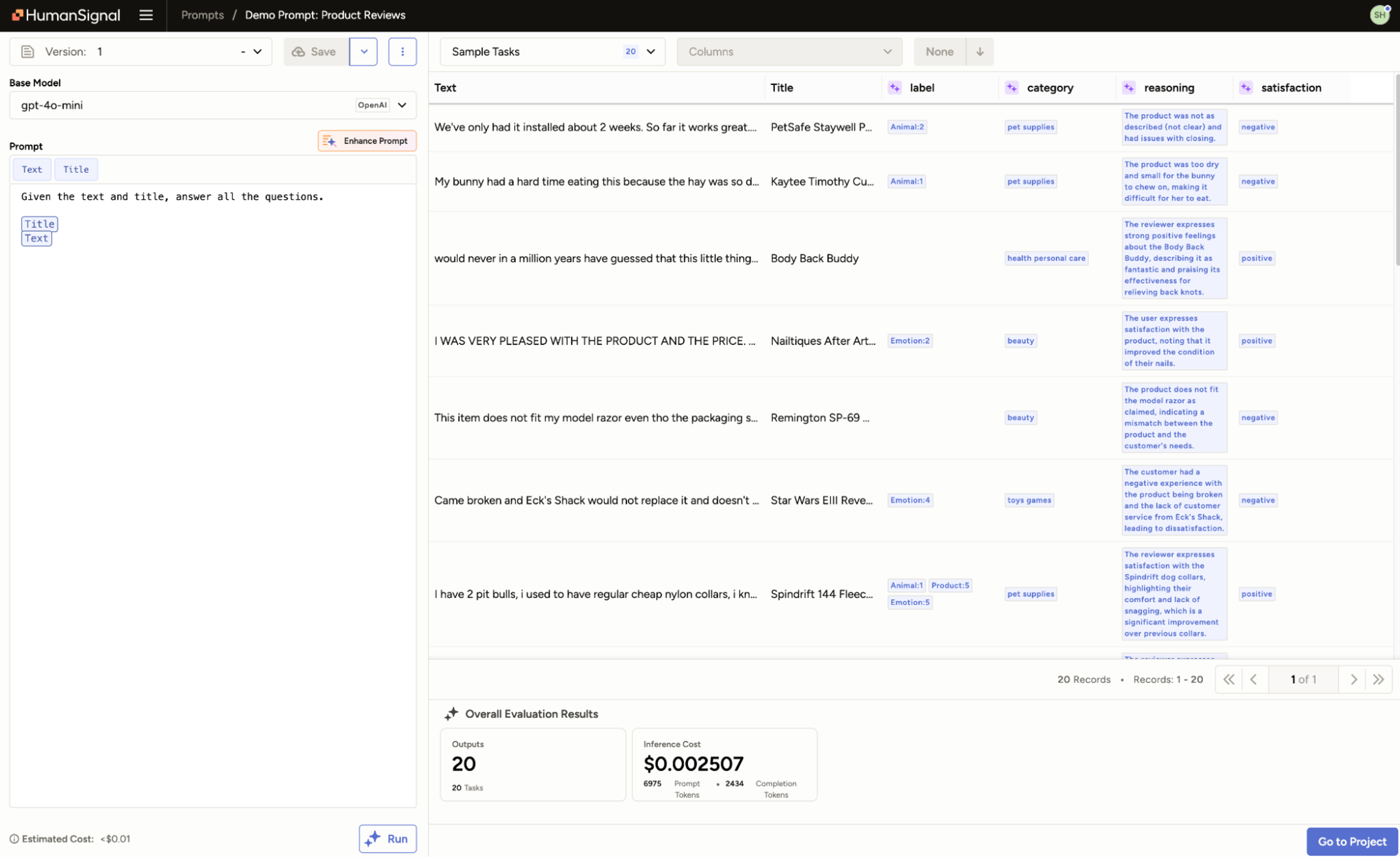 NLP Autolabeling with Label Studio Prompts | HumanSignal