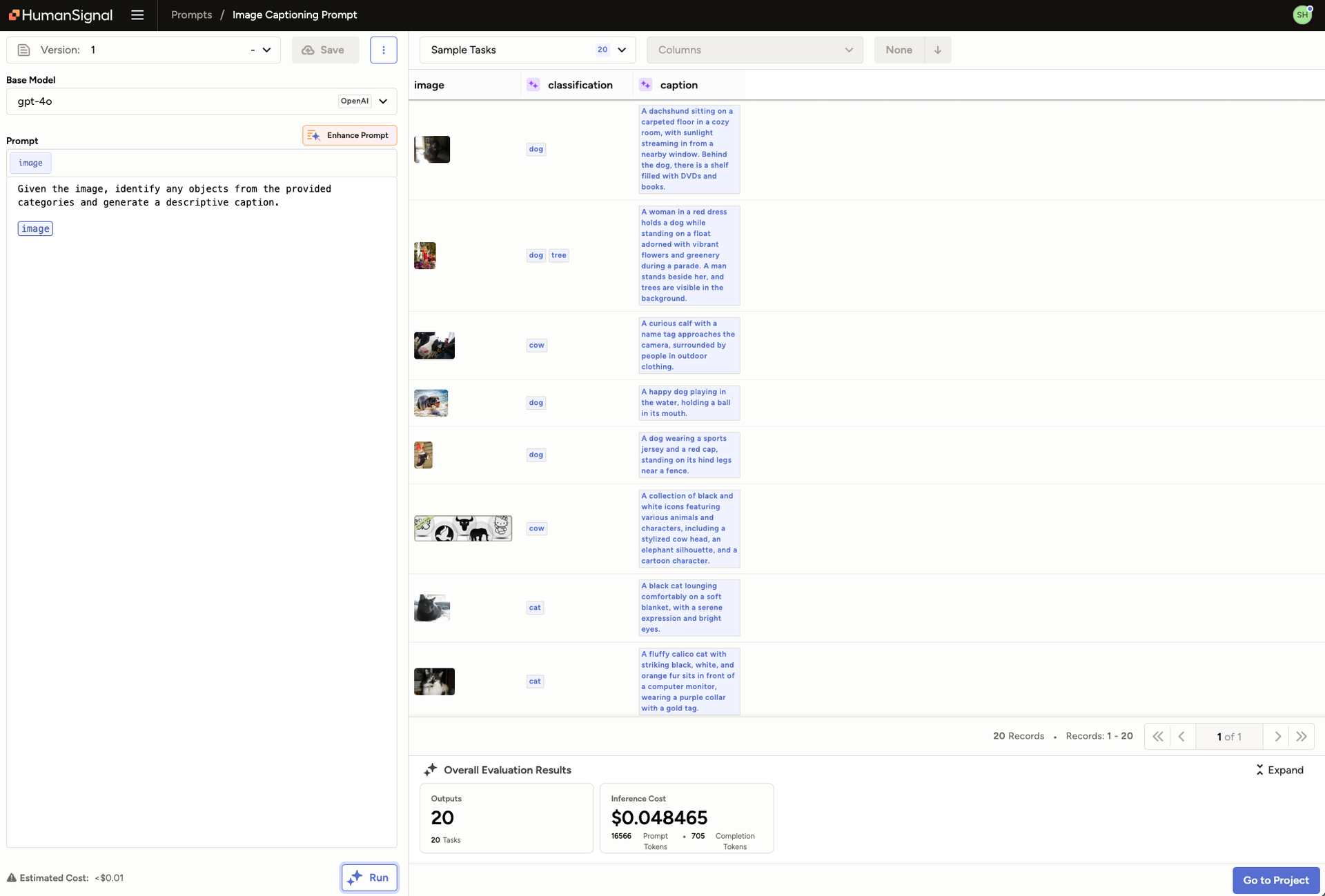 Pre-Label Image Captions with Label Studio Prompts | HumanSignal