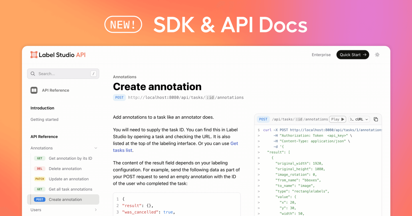New Release: Major Update To Our SDK | Label Studio