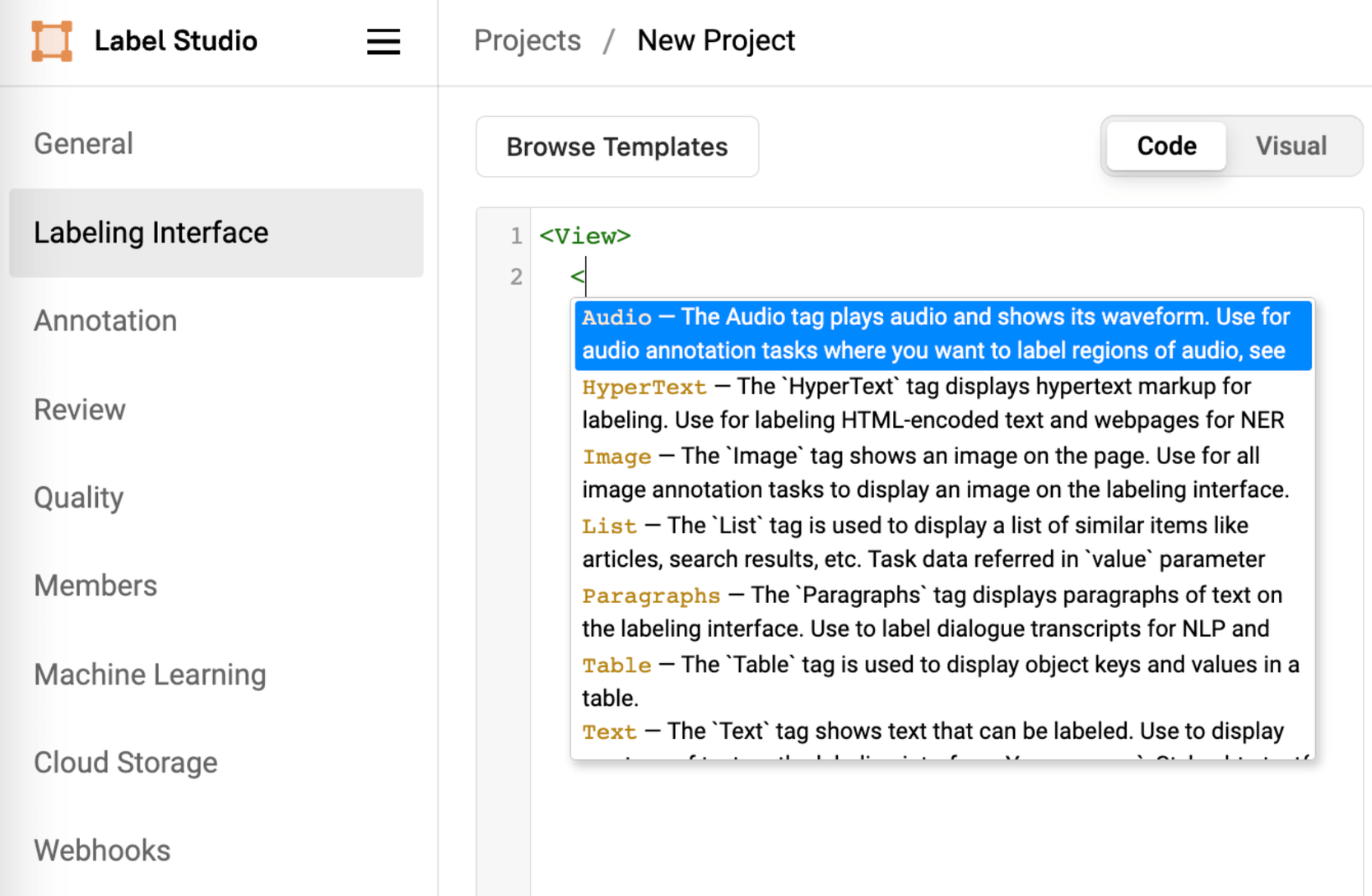 Create Custom Labeling Interfaces Faster With Autocomplete | HumanSignal