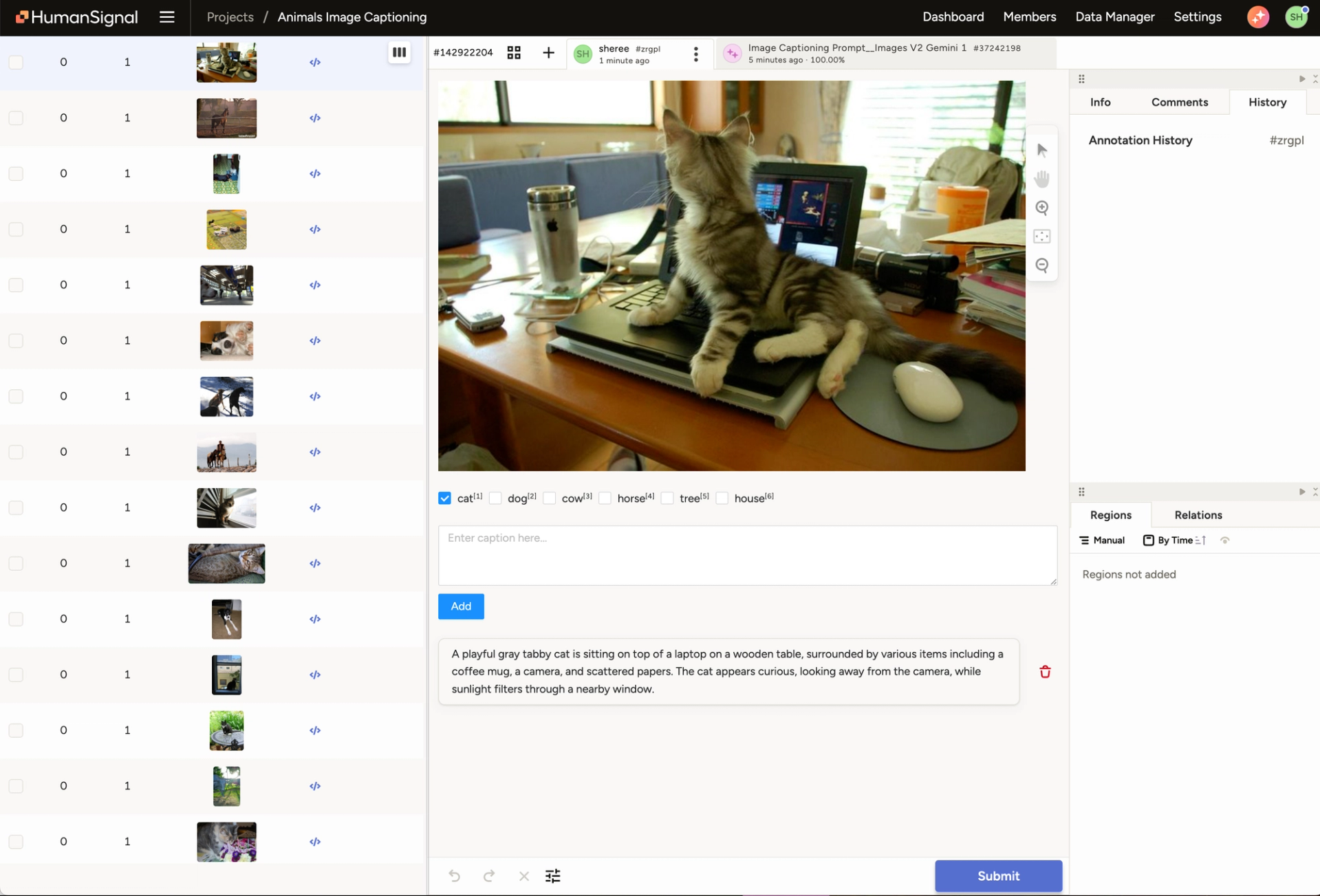 Pre-Label Image Captions with Label Studio Prompts | HumanSignal