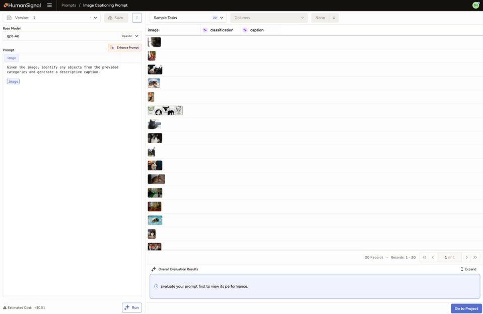 Pre-Label Image Captions with Label Studio Prompts | HumanSignal