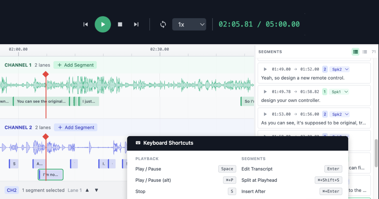A New Audio Transcription UI for Speed and Quality at Scale | HumanSignal
