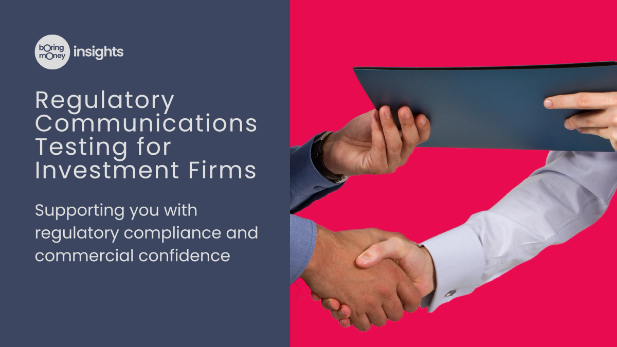 Regulatory Communications Testing for Investment Firms | Boring Money ...