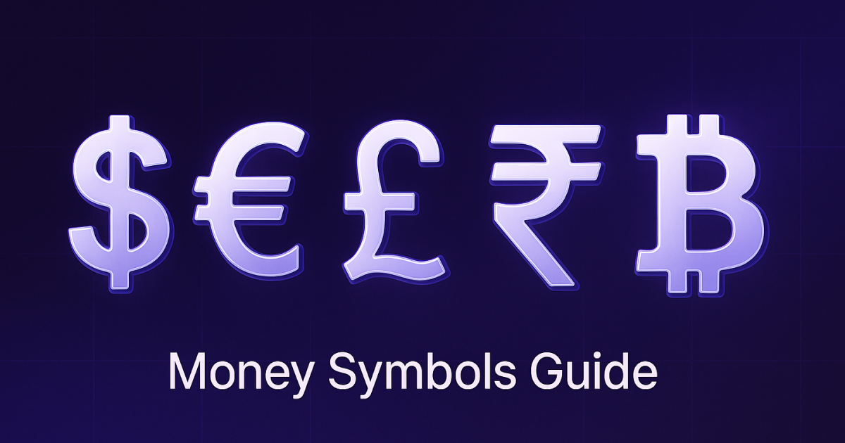 Money Symbols & Currency Signs Guide | Copy and Paste Easily