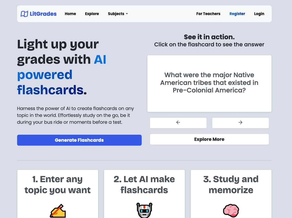 Ace Your Grades with AI-Powered Flashcards for Students | NextGenTool.io