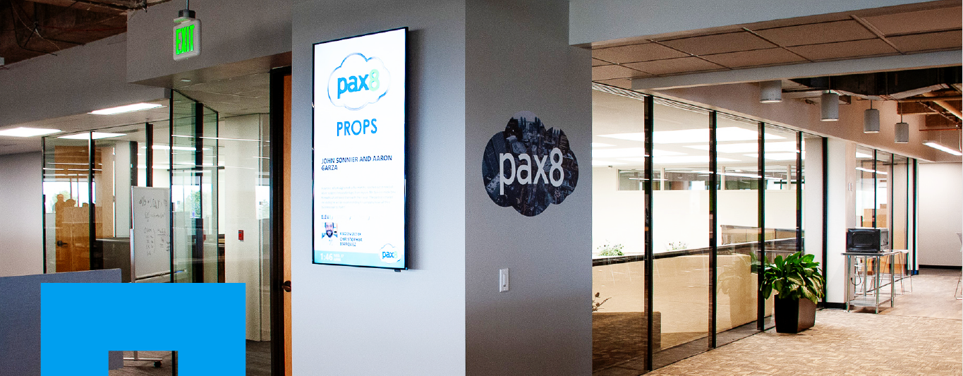 Using Digital Signage to Elevate the Workplace Experience at Pax8 | Poppulo
