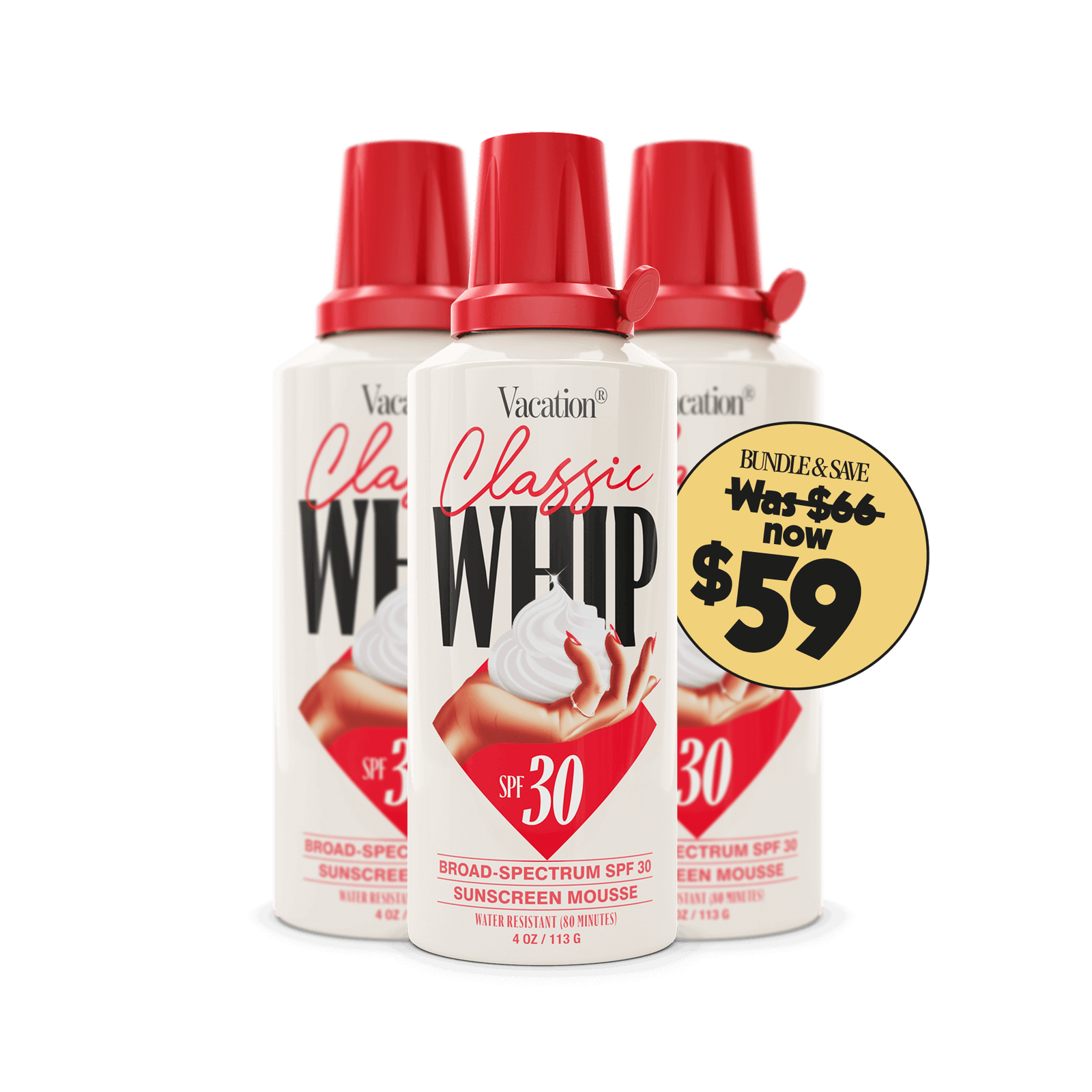 Vacation® Classic Whip | SPF 50 Sunscreen Mousse