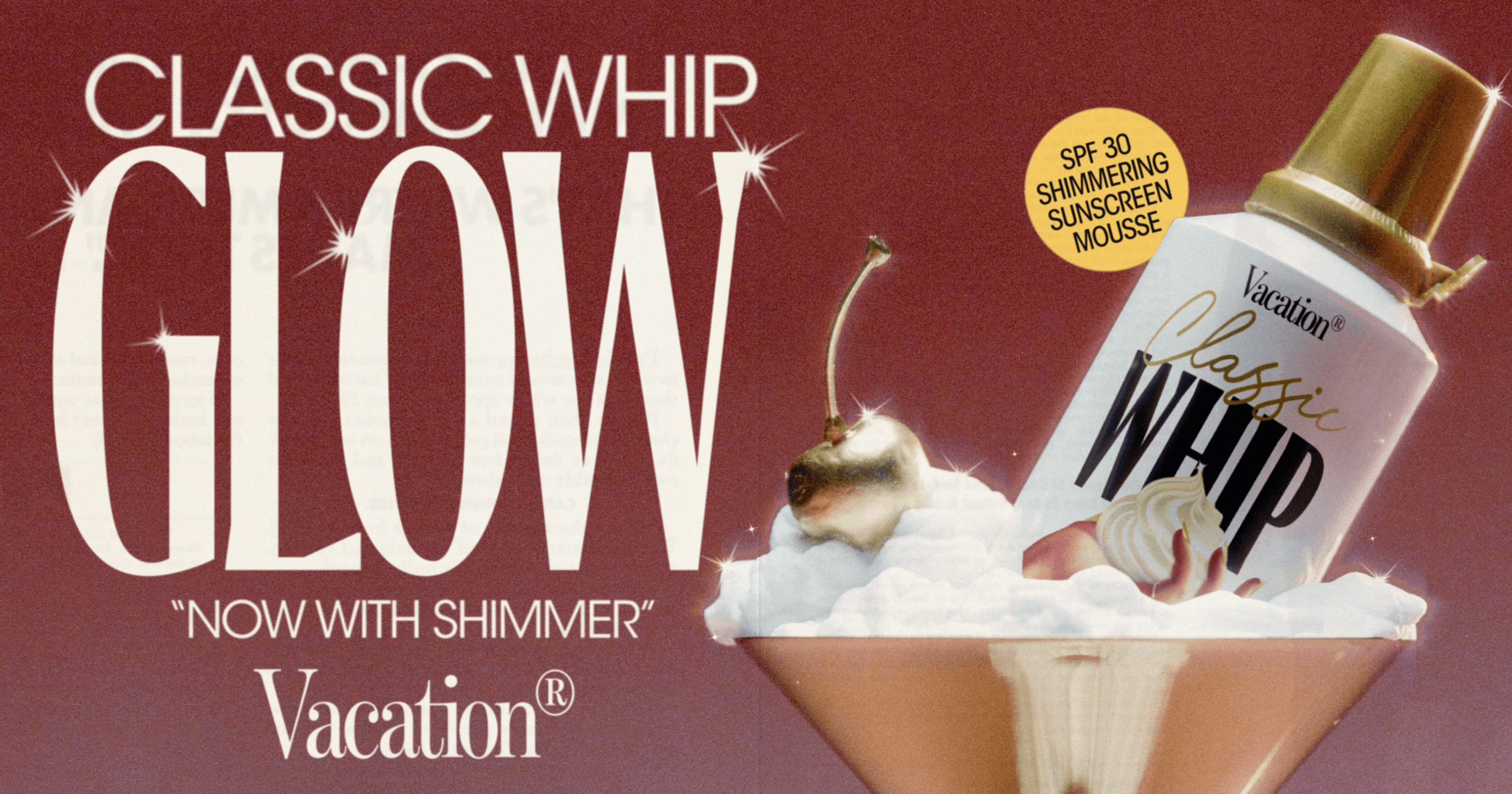 Classic Whip Glow | SPF 30 Shimmering Sunscreen Mousse