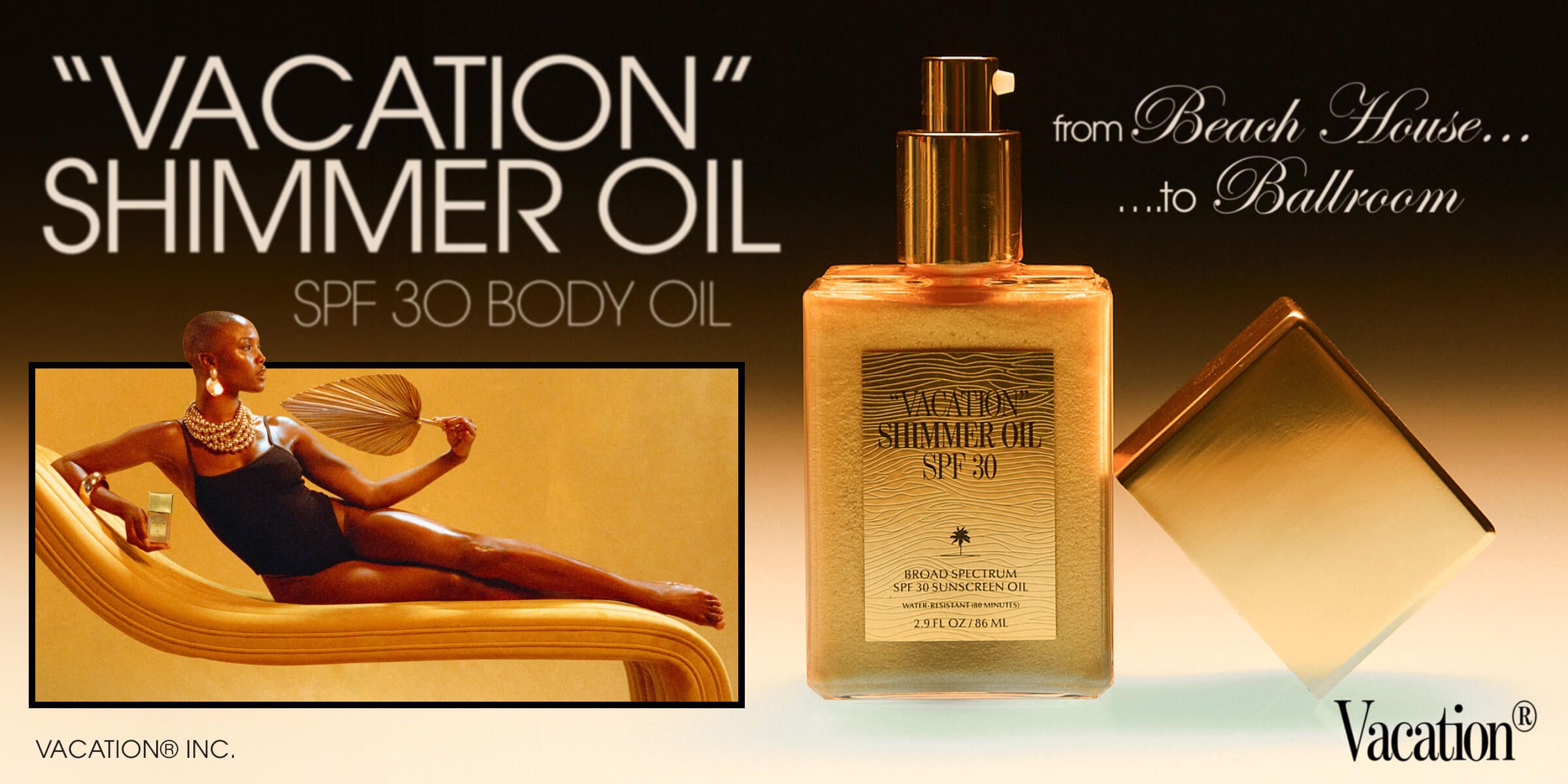 "VACATION" Shimmer Oil SPF 30 | SPF 30 Body Oil